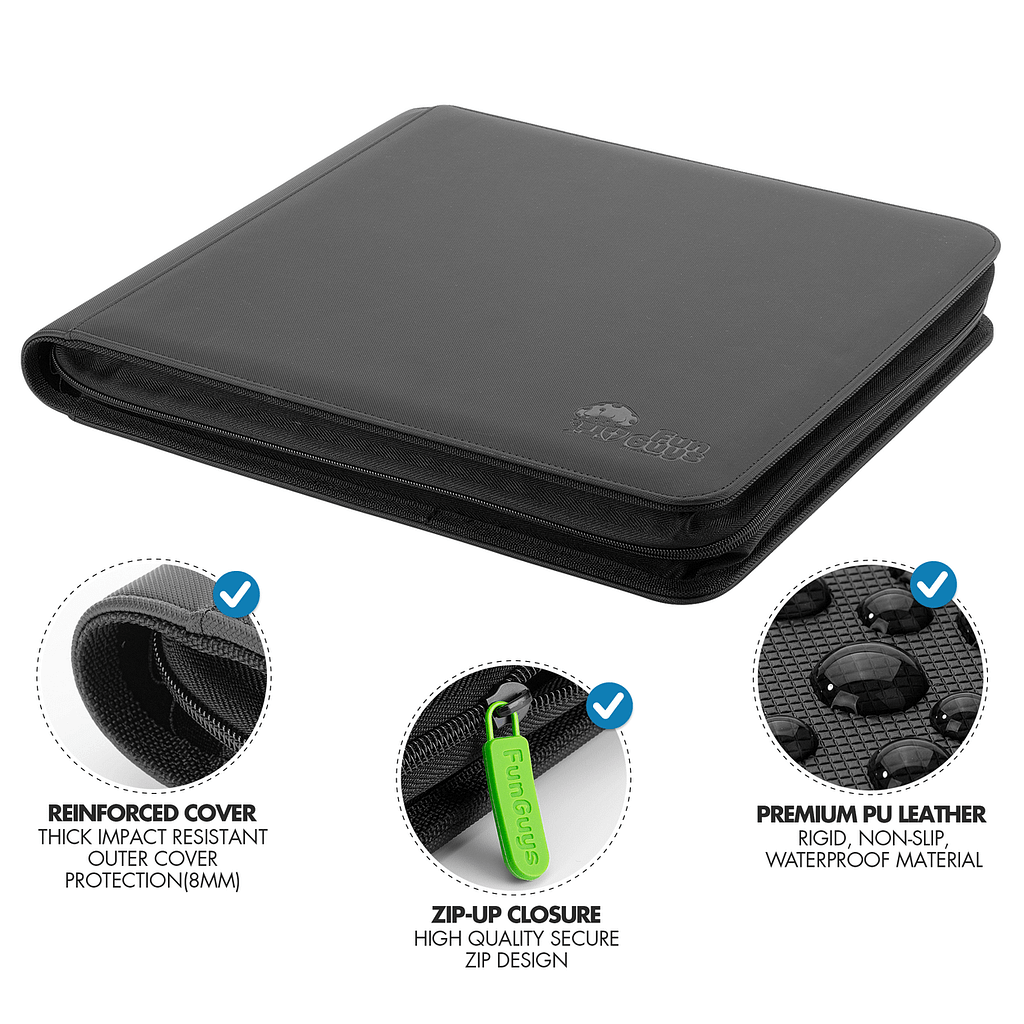 Toploader 12 Pocket Side-Loading Binder – Black – Fun Guys