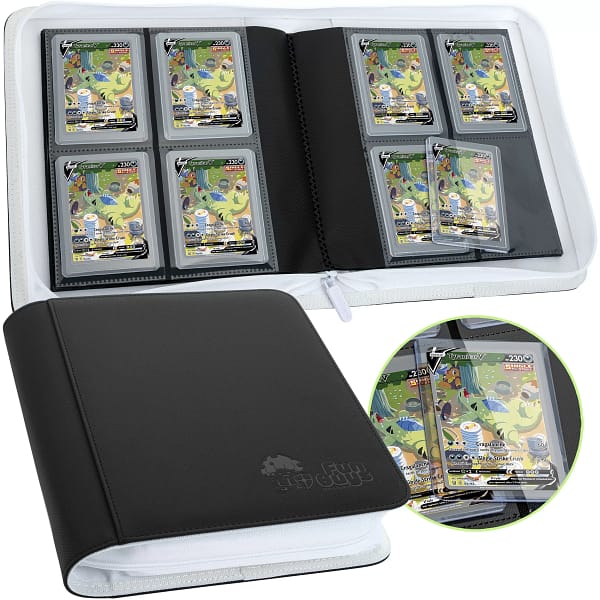 Toploader 4 Pocket Side-Loading Binder – Black and White – Fun Guys