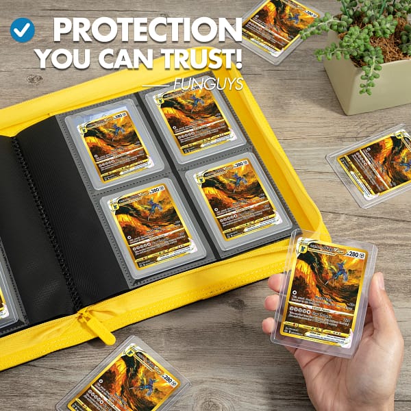 Toploader 4 Pocket Side-Loading Binder – Black and Yellow – Fun Guys